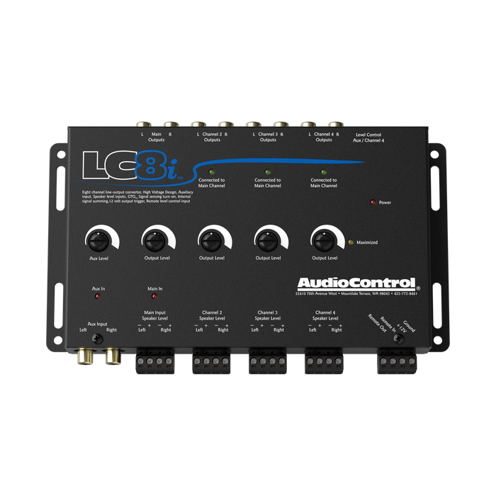 LC8i Black 8-Channel Line Output Converter with Auxiliary Input ...